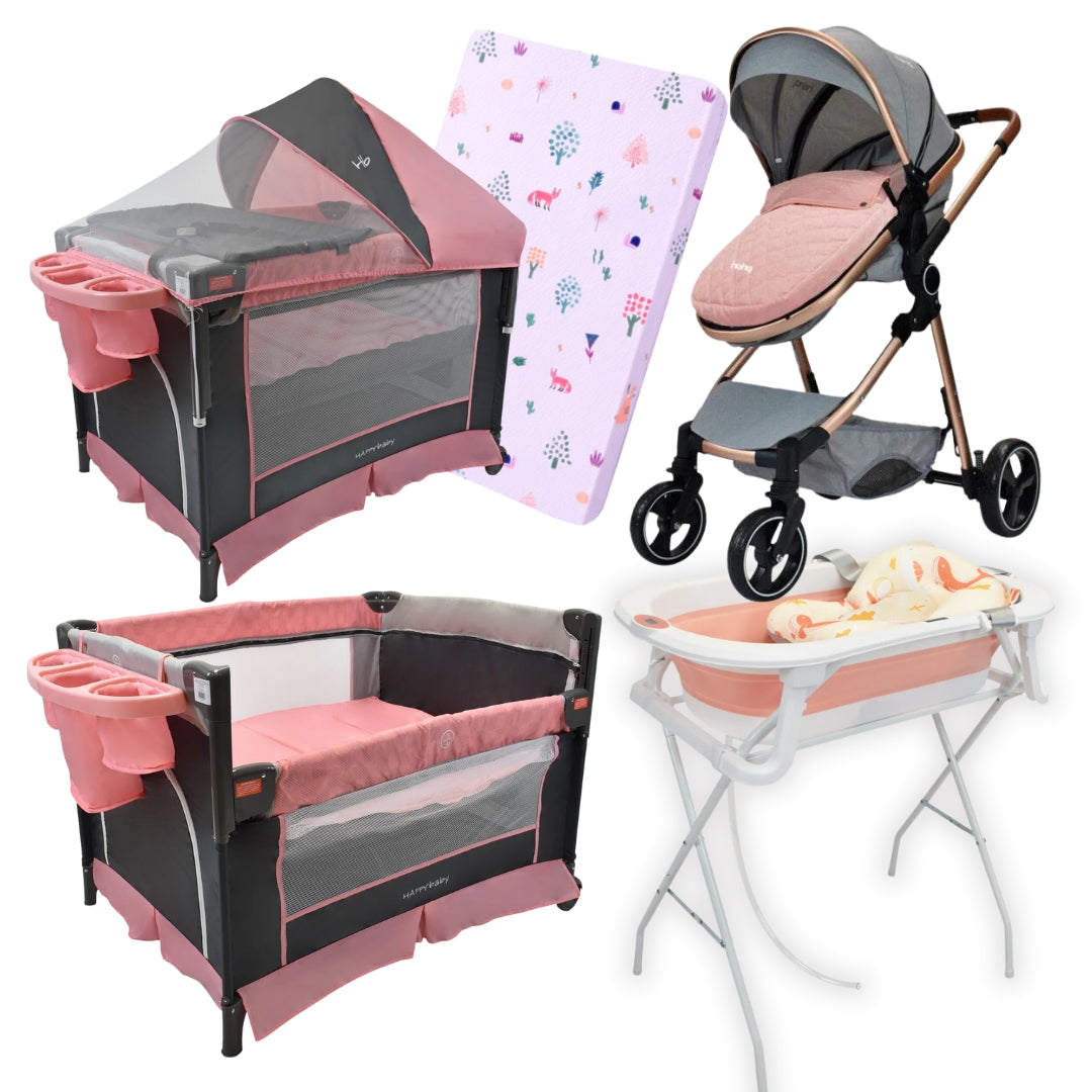 Combo coche Moisés Mike Corral 3 en 1 Silver Bañera Stand – Mimaitos